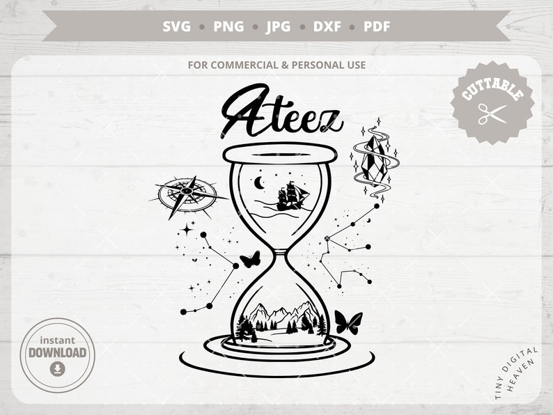 ATEEZ svg png jpg dxf pdf Magic Hourglass ATINY KPop Sticker Decal ...