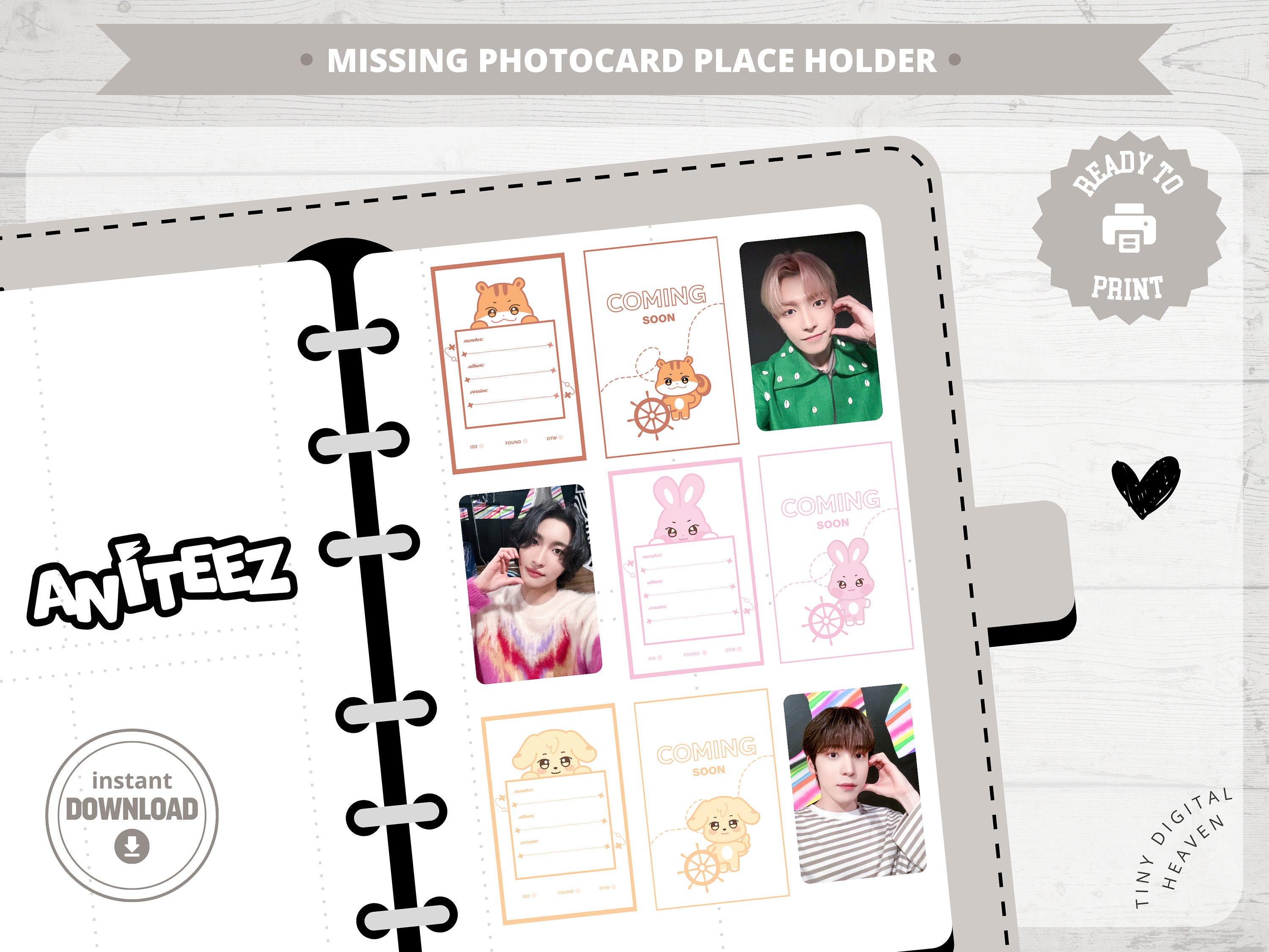 Ateez - Aniteez Missing Photocard Place Holder | Digital Download ...