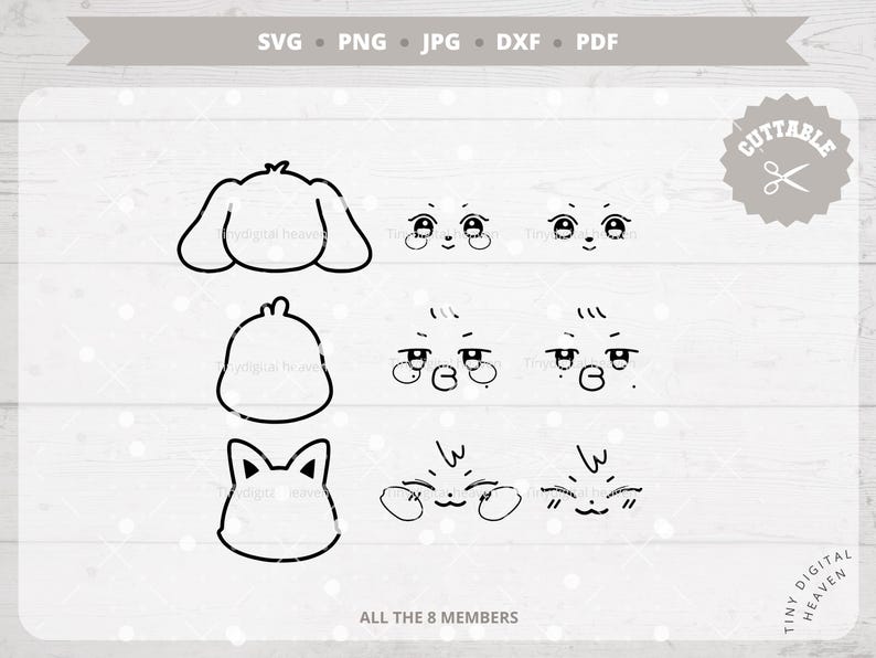 Aniteez Face Decal: ATEEZ Kpop Sticker, Cricut & Silhouette Vector ...