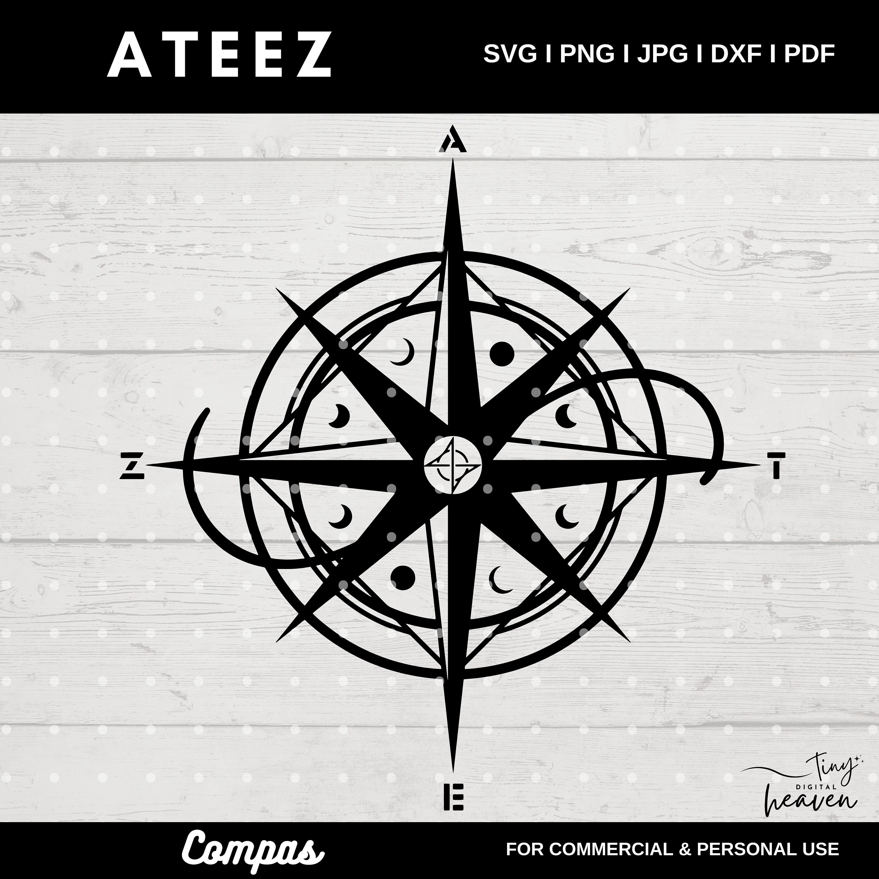 ATEEZ Svg Png Jpg Dxf Pdf Compas ATINY Digital Printable Graphic Design ...