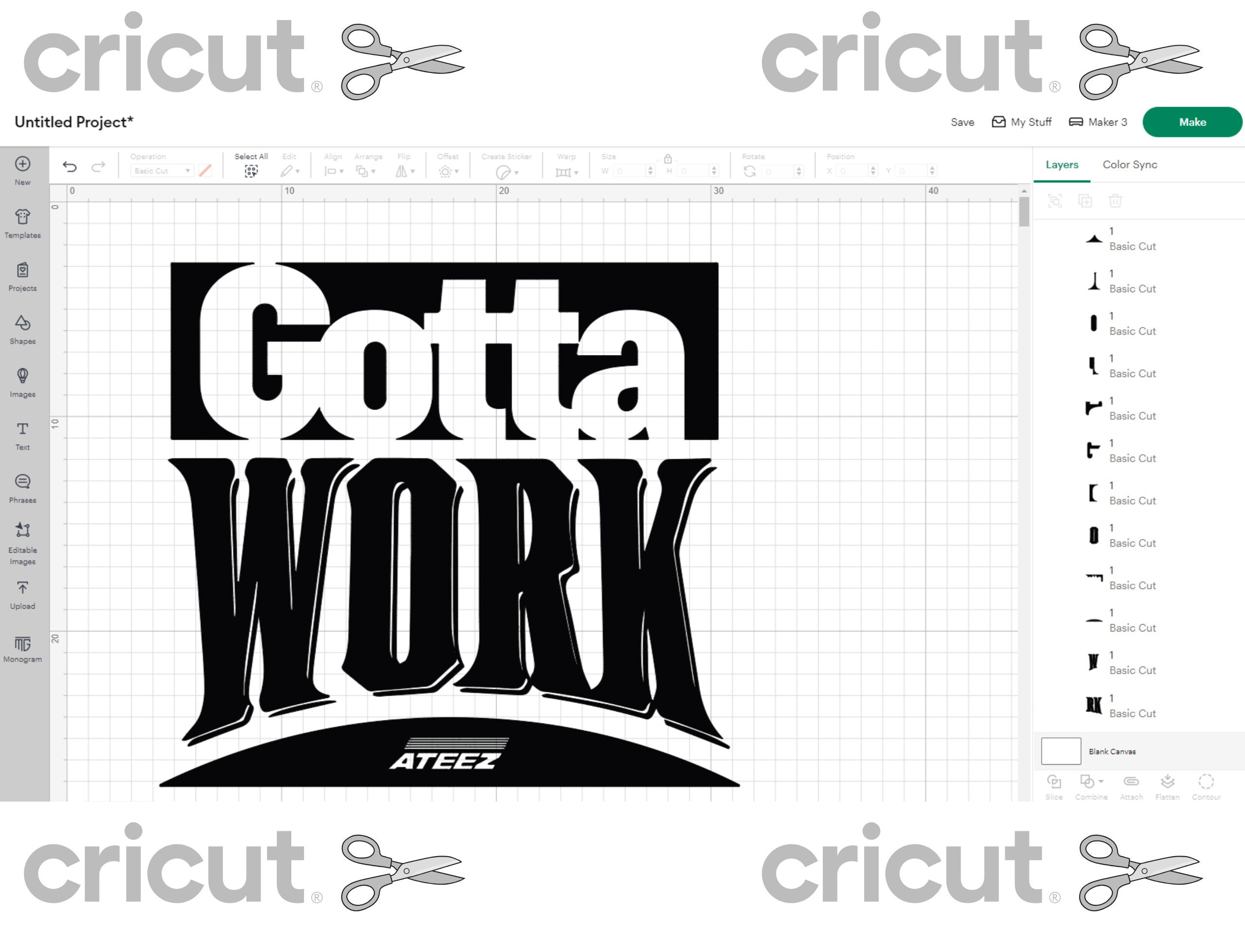 ATEEZ Svg Png Jpg Dxf Pdf Gotta Work ATINY Kpop Sticker Decal Vector ...