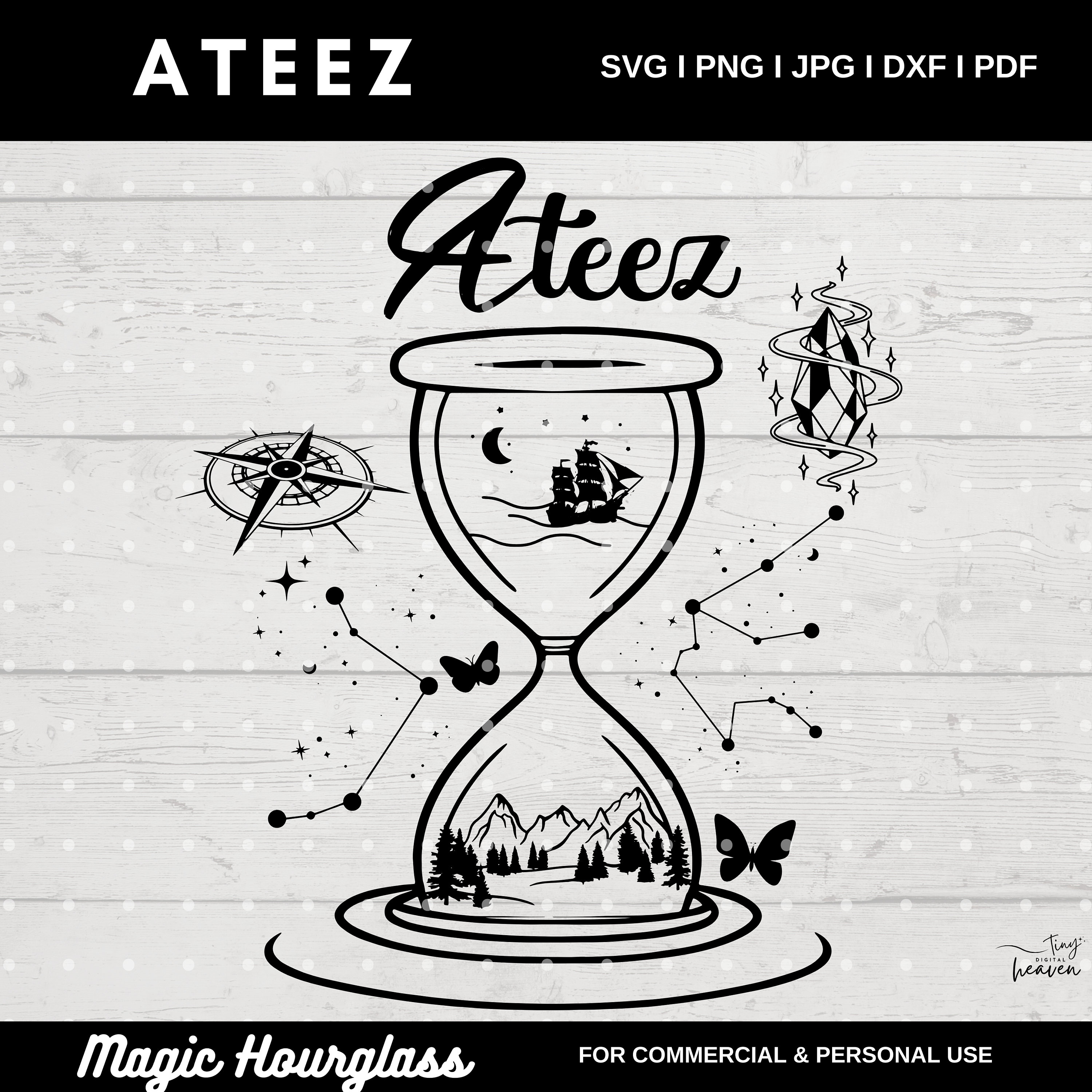 ATEEZ Svg Png Jpg Dxf Pdf Magic Hourglass ATINY Digital Printable ...