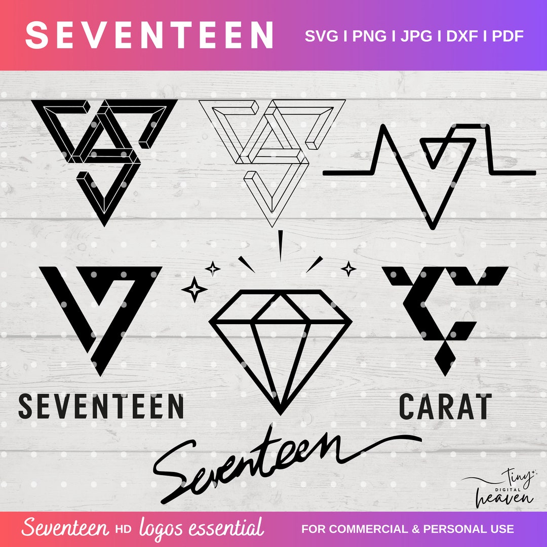 SEVENTEEN Svg Png Jpg Dxf Pdf Seventeen Logos Carat Kpop Sticker Decal ...