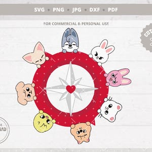 STRAY KIDS | Svg | Png | Jpg | Dxf | Pdf | Skzoo Compass | STAY | Kpop ...