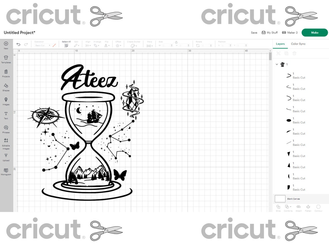 ATEEZ Svg Png Jpg Dxf Pdf Magic Hourglass ATINY Kpop Sticker Decal ...