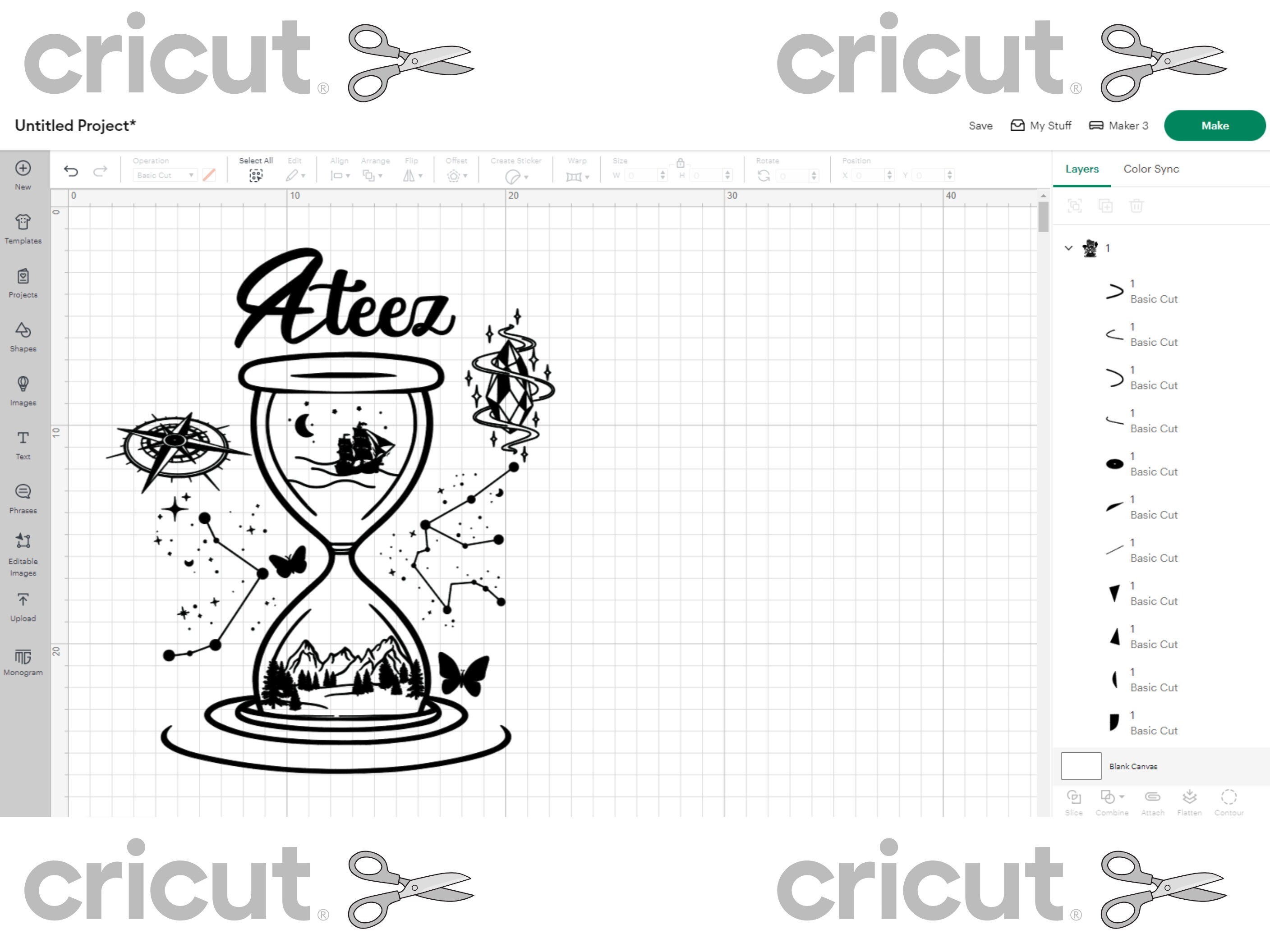 ATEEZ Svg Png Jpg Dxf Pdf Magic Hourglass ATINY Digital Printable ...