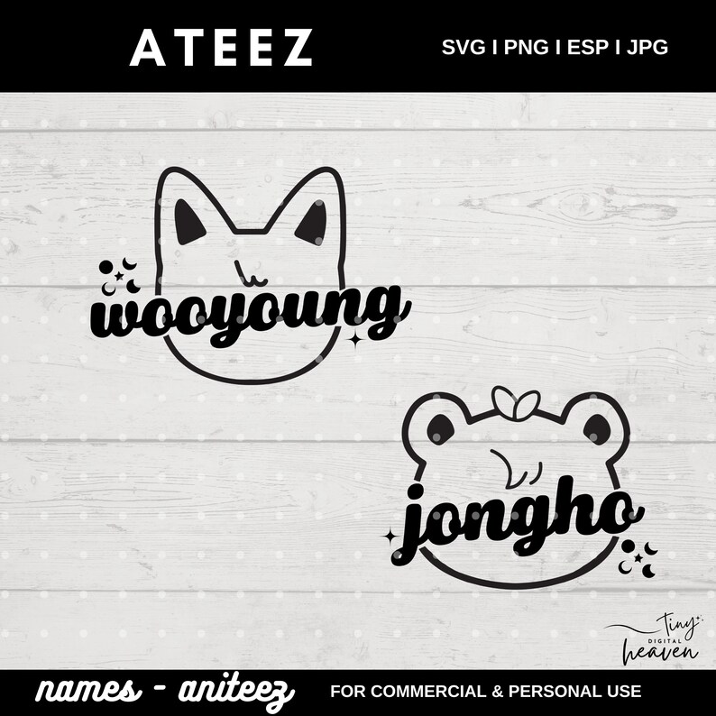 ATEEZ Svg Png Vector Names Aniteez ATINY Digital Printable Graphic ...