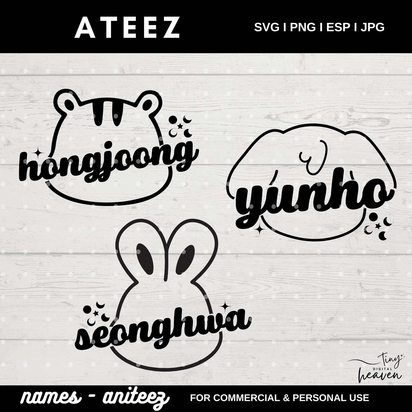 ATEEZ Svg Png Vector Names Aniteez ATINY Digital Printable Graphic ...