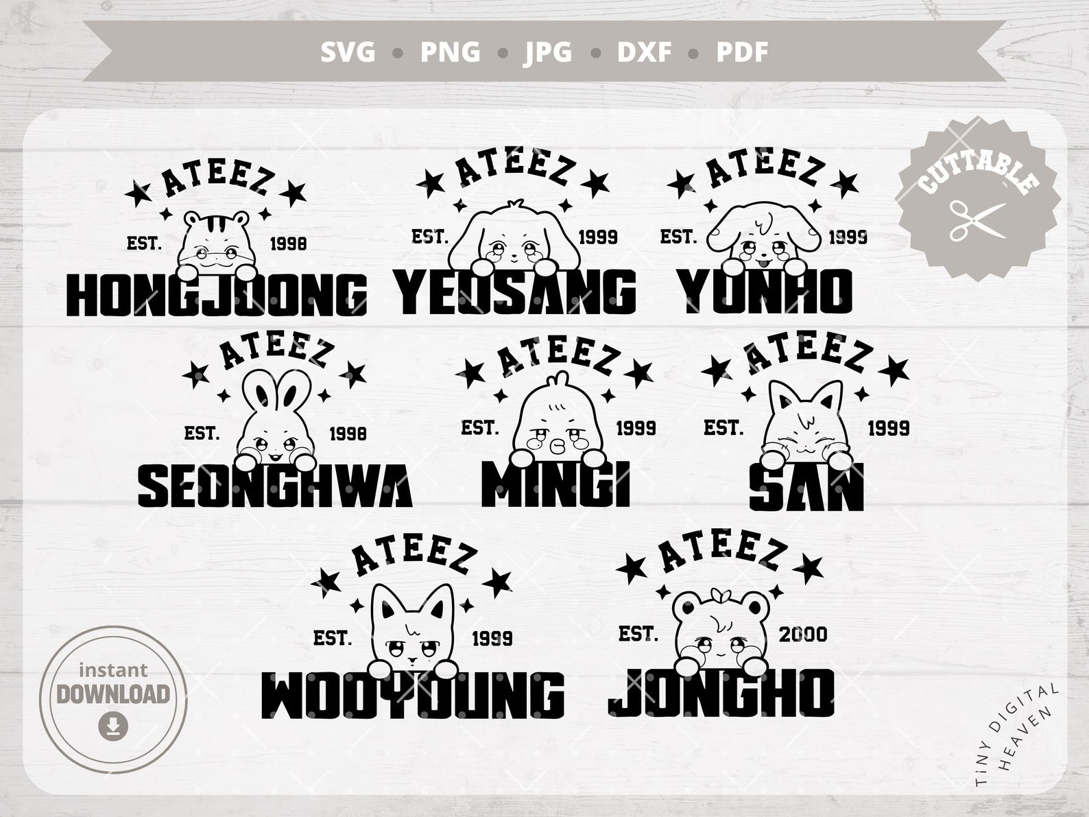 ATEEZ | Svg | Png | Jpg | Dxf | Pdf | Aniuniversity's Stars | ATINY ...