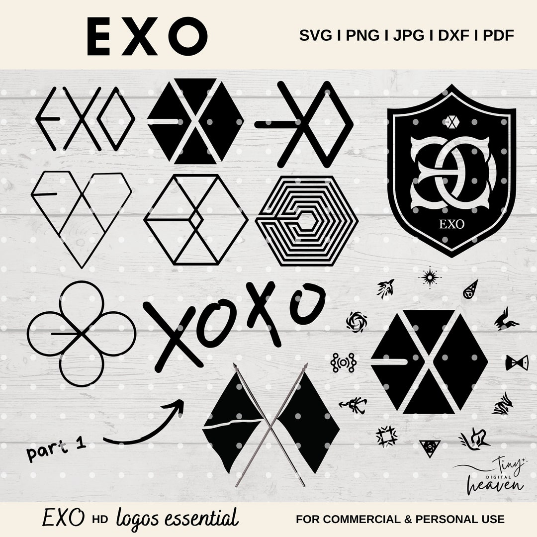EXO Svg Png Jpg Dxf Pdf EXO Logos Exol Kpop Sticker Decal Vector Files ...