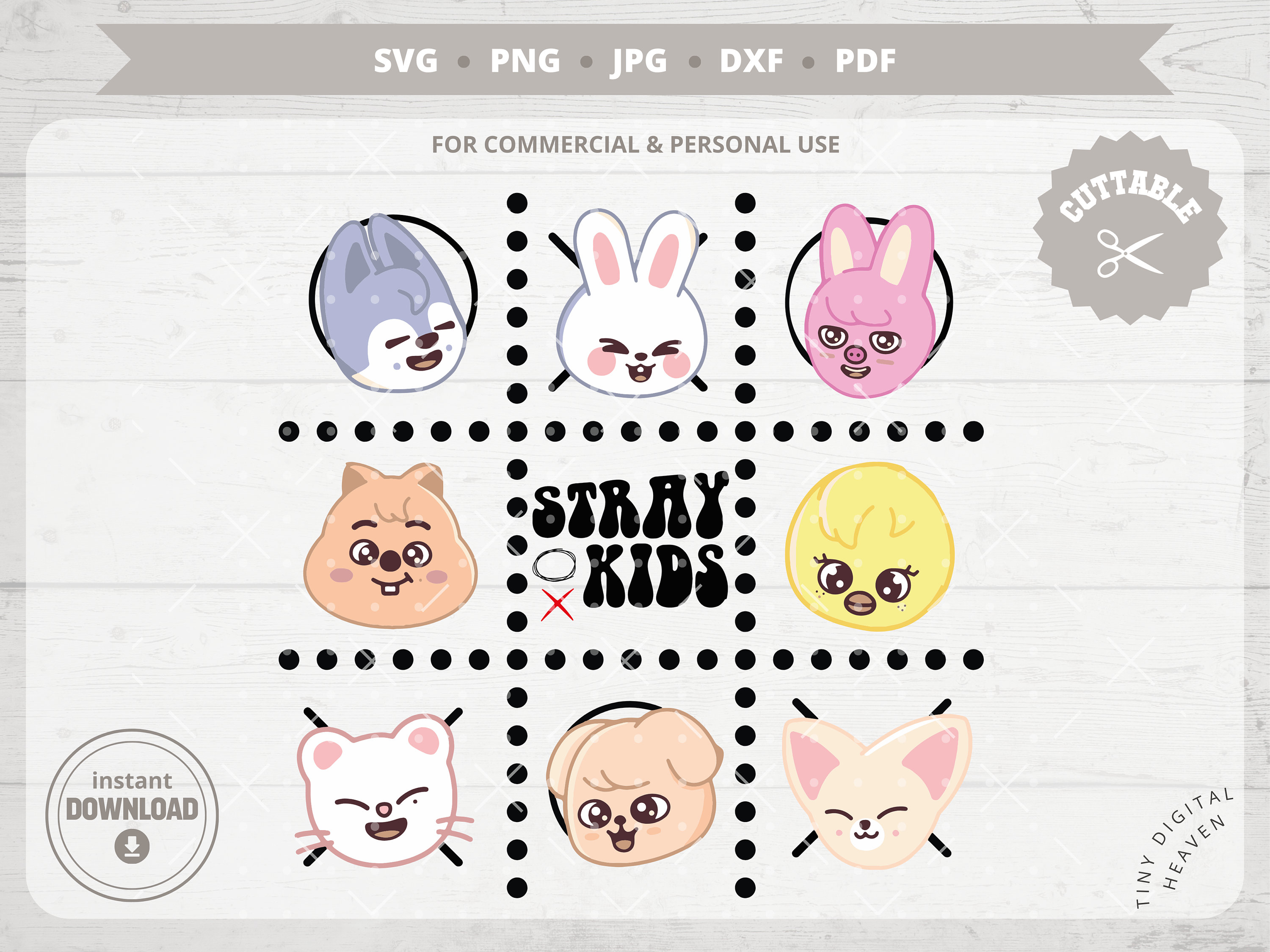 STRAY KIDS Svg Png Jpg Dxf Pdf Tik Tak Toe Skzoo STAY Kpop Sticker ...
