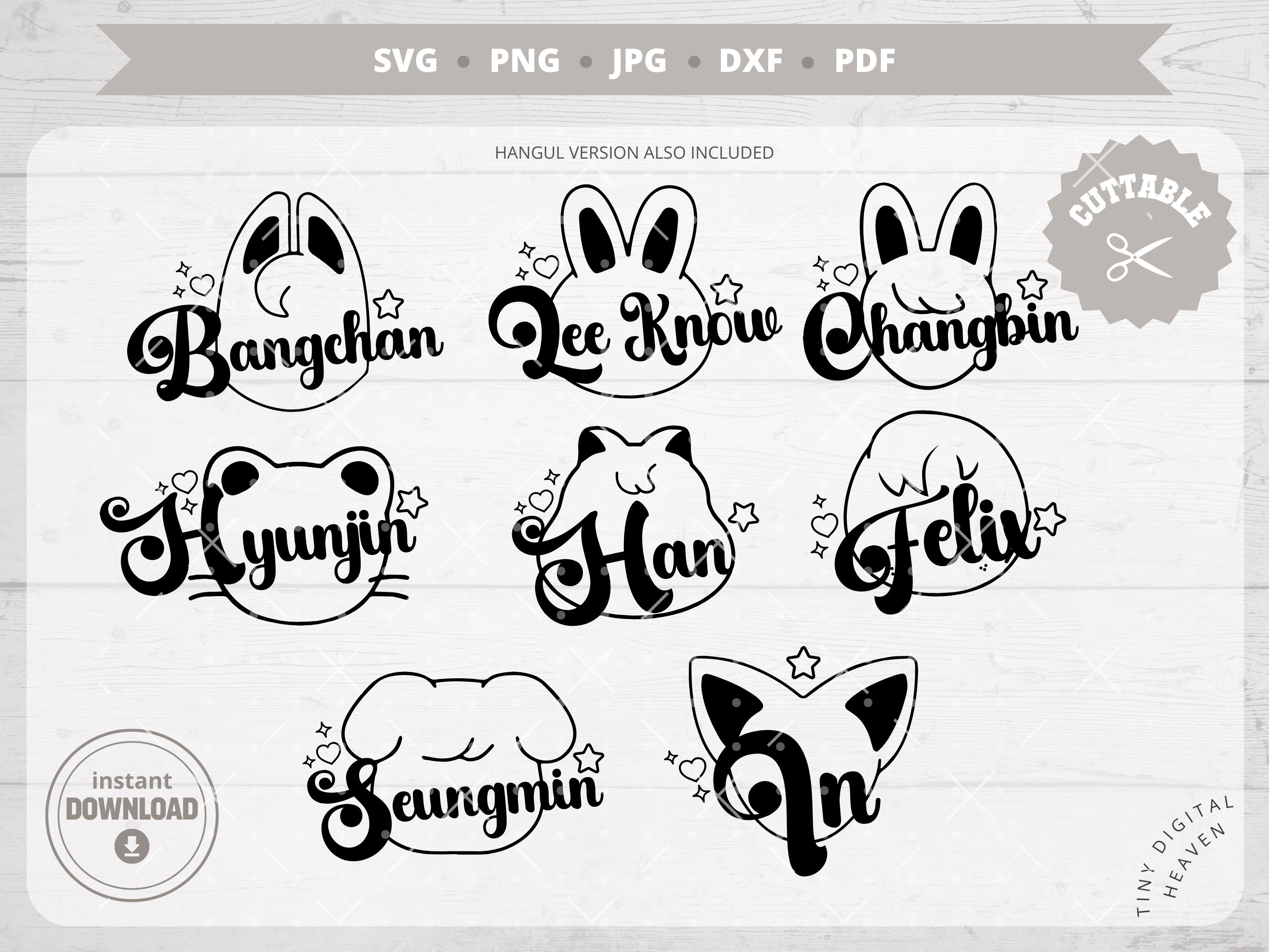 Stray Kids Names SVG | Kpop Decal, Hangul (digital) - Etsy
