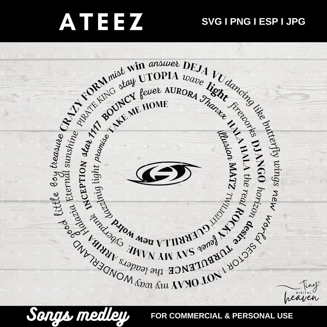 ATEEZ Svg Png Jpg Songs Medley ATINY Digital Printable Graphic Design ...