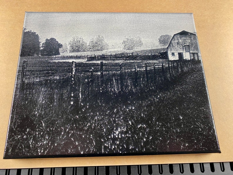 Laser Engraved Painted Canvas fenceline - Etsy