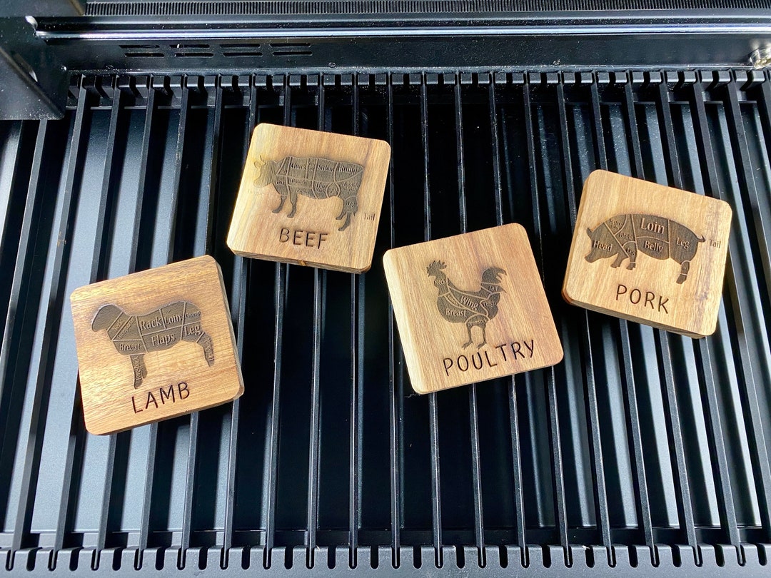 Acacia Wood Coaster- Butcher Cuts - Etsy