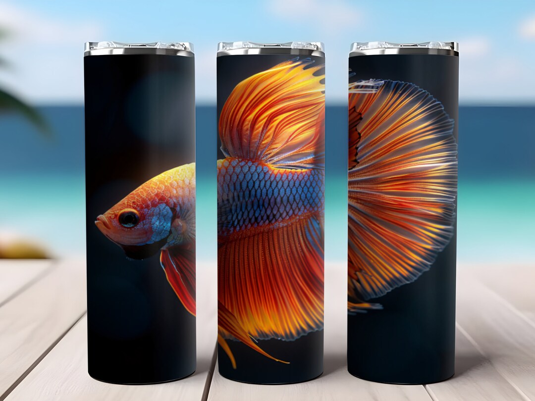 Digital Art Betta Fish 20oz Skinny Tumbler Wrap PNG Instant Download - Etsy
