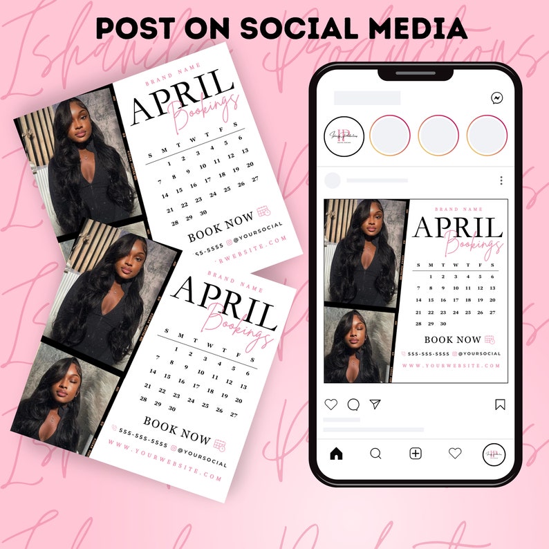 Spring/april Booking Flyer Digital Appointment Flyer Beauty, Hair ...