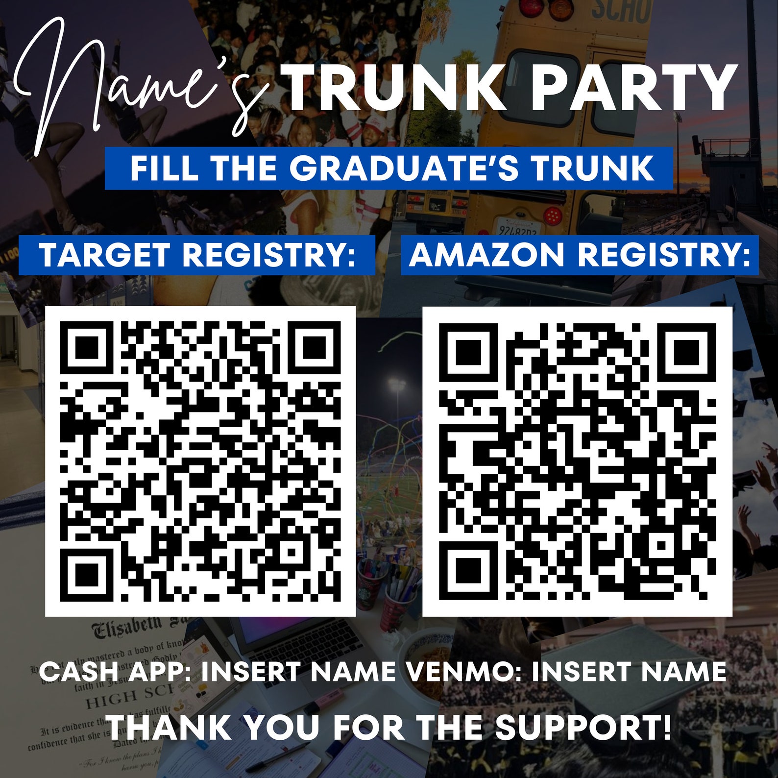 Digital Themed Trunk Party Invitation | Graduation Party Invitation ...