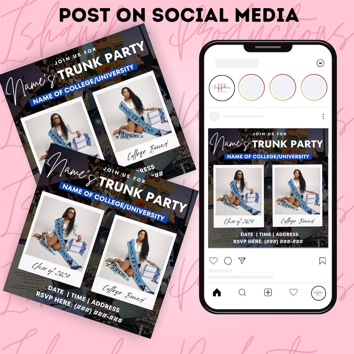 Digital Themed Trunk Party Invitation | Graduation Party Invitation ...