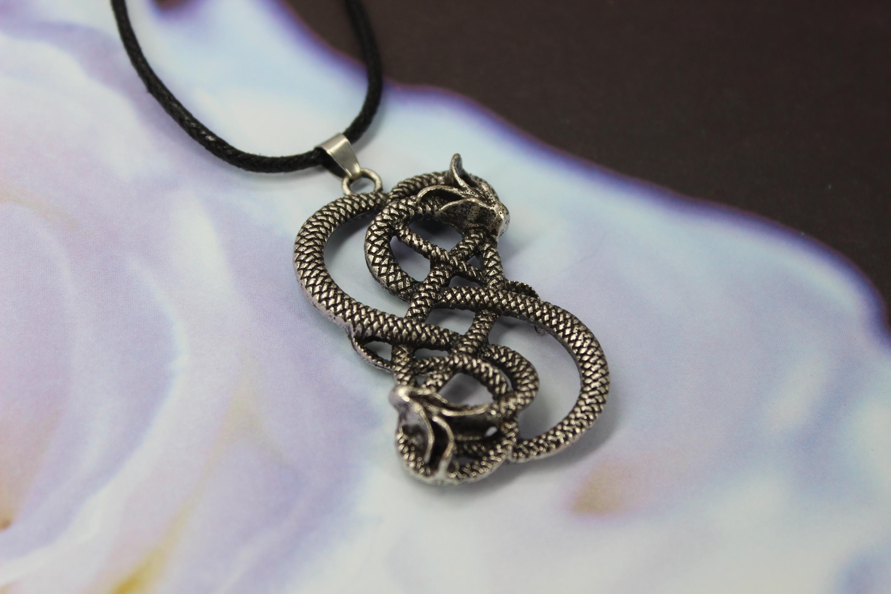 Serpent Necklace Snake Pendant Nordic Snake Necklace Celtic Oxidize ...