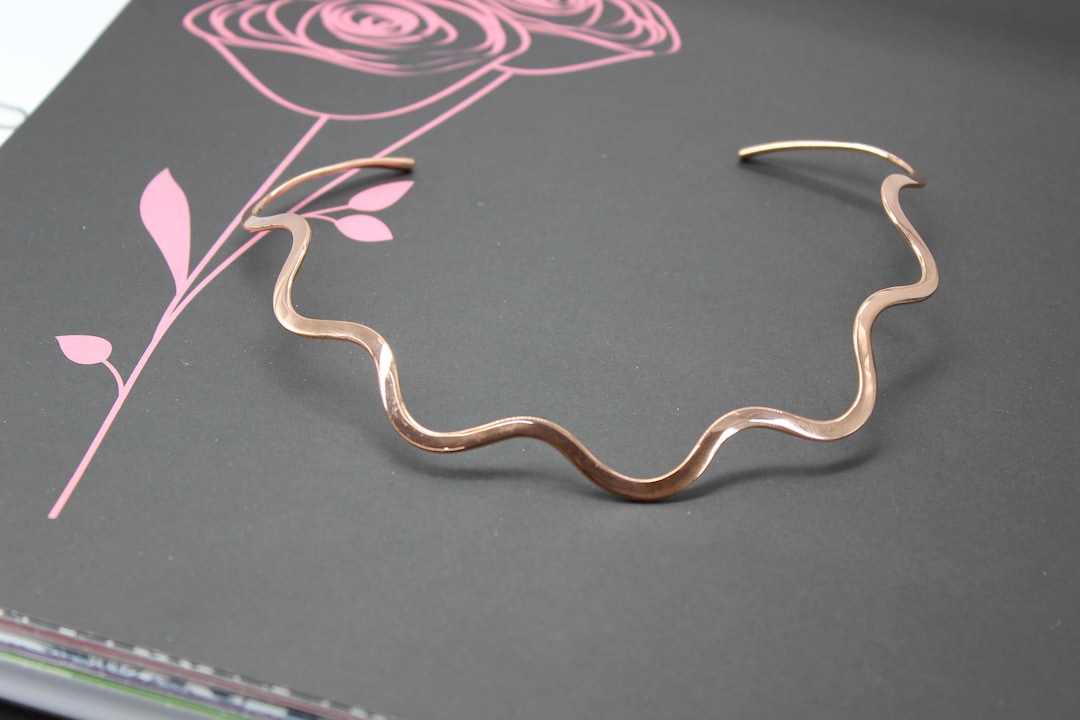 Copper Slide Necklace Choker Slide Pendant Spring Necklace Hanger Wave ...