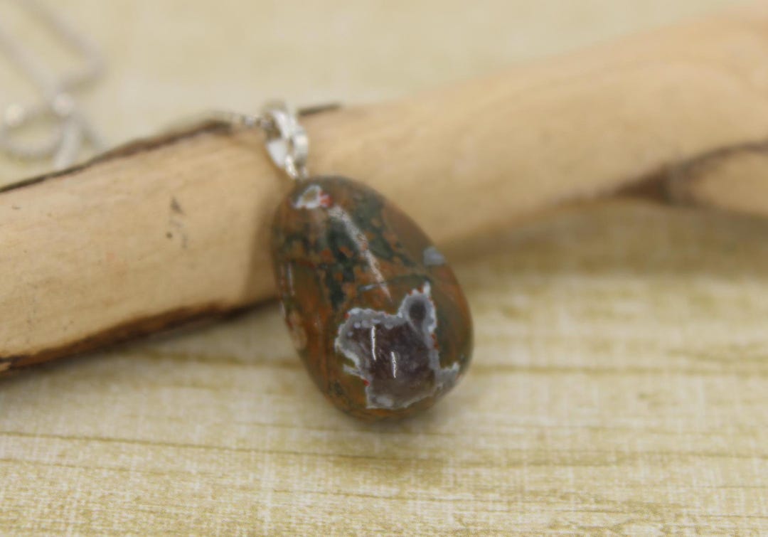 Rainforest Rhyolite Crystal Necklace Natural Gemstone Necklace ...
