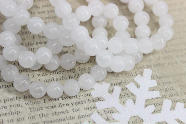 Snow Quartz 8mm Jewelry Milky Snow Quartz Necklace Quartz Crystal ...