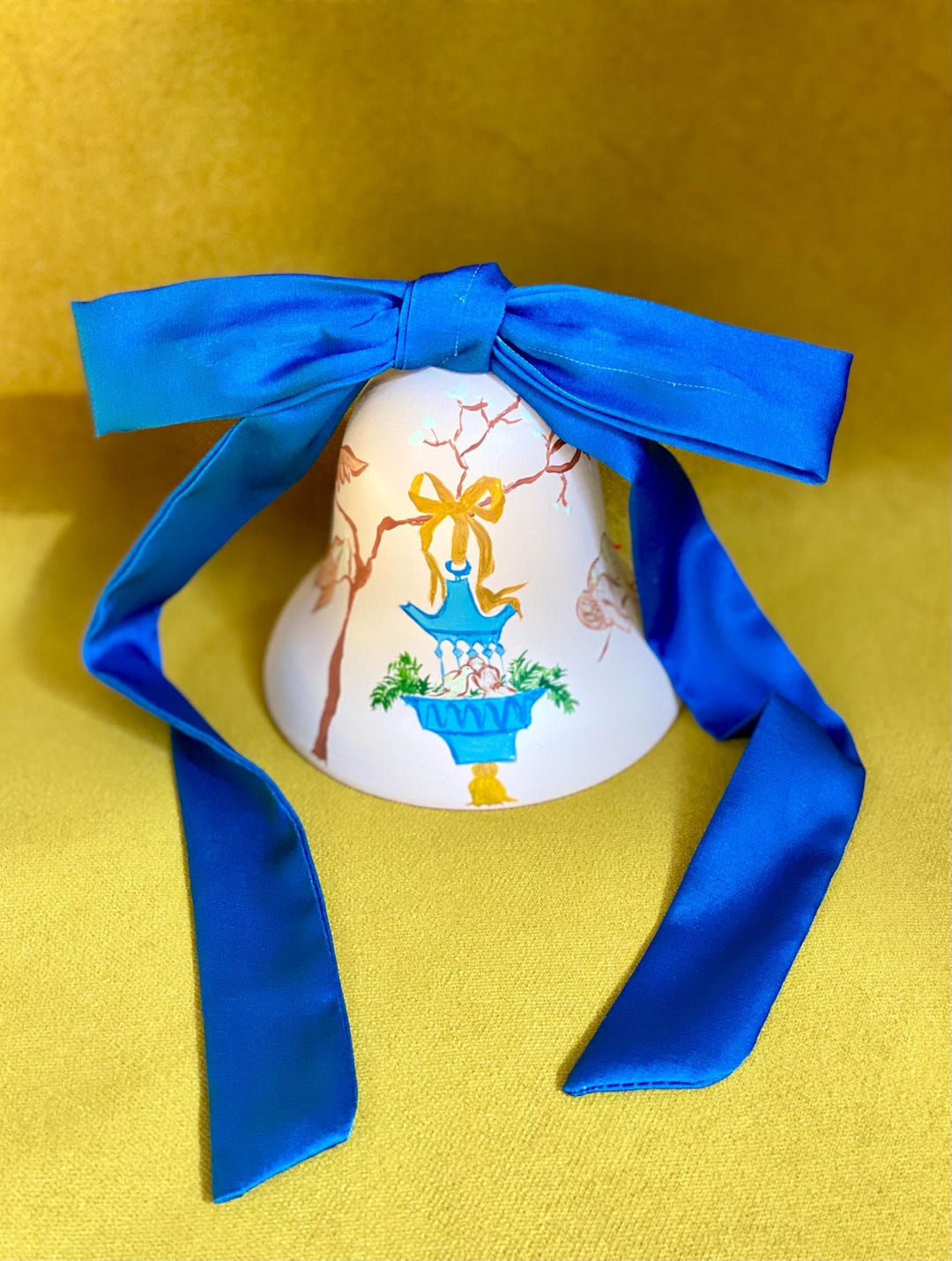 Hand-painted Ceramic Bell Christmas Ornament - Etsy