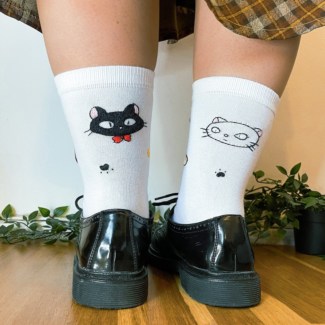 Cozy Embroidery Socks, Studio Ghibli, Hand Embroidery, Anime Embroidery ...