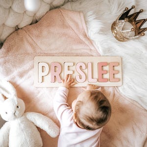 Custom Wooden Name Puzzle, Personalized Baby Gift, Nursery Decor - Etsy