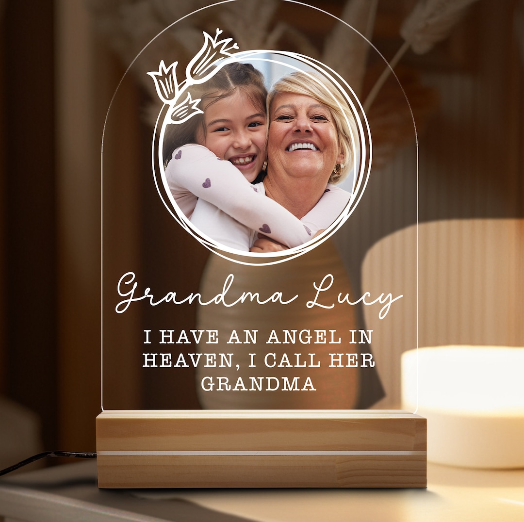 In Loving Memory Custom Personalized Photo LED Wood Stand Room Night ...