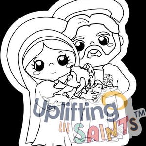 Holy Family DIGITAL DOWNLOAD Upliftinglilsaints Mary + St Joseph + Lil ...