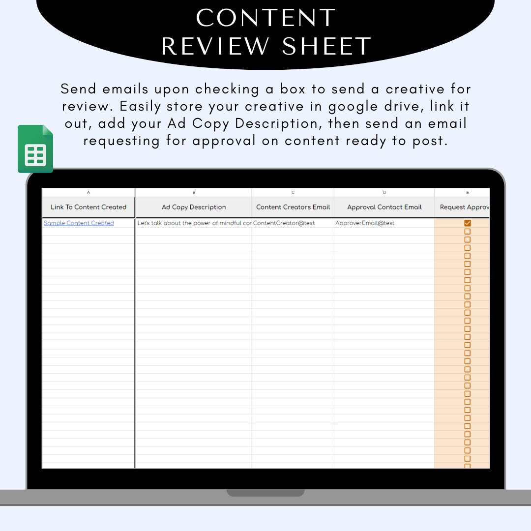 Monthly Content Calendar, Planner, Review Sheet Request Approval on ...