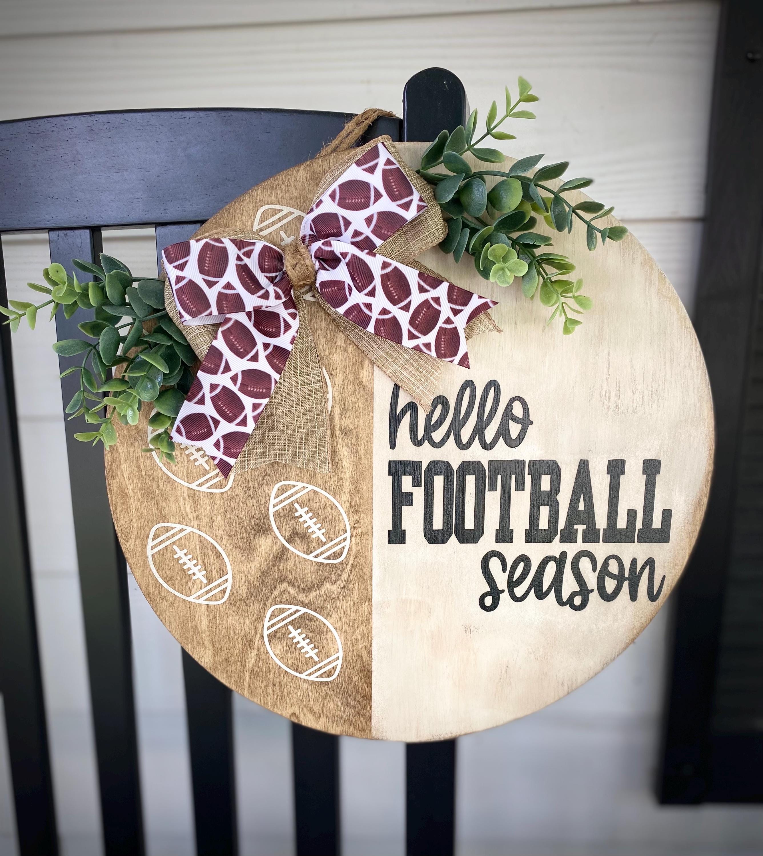 Football Door Hanger, Hello Football Door Decor, Football Sign, Door ...