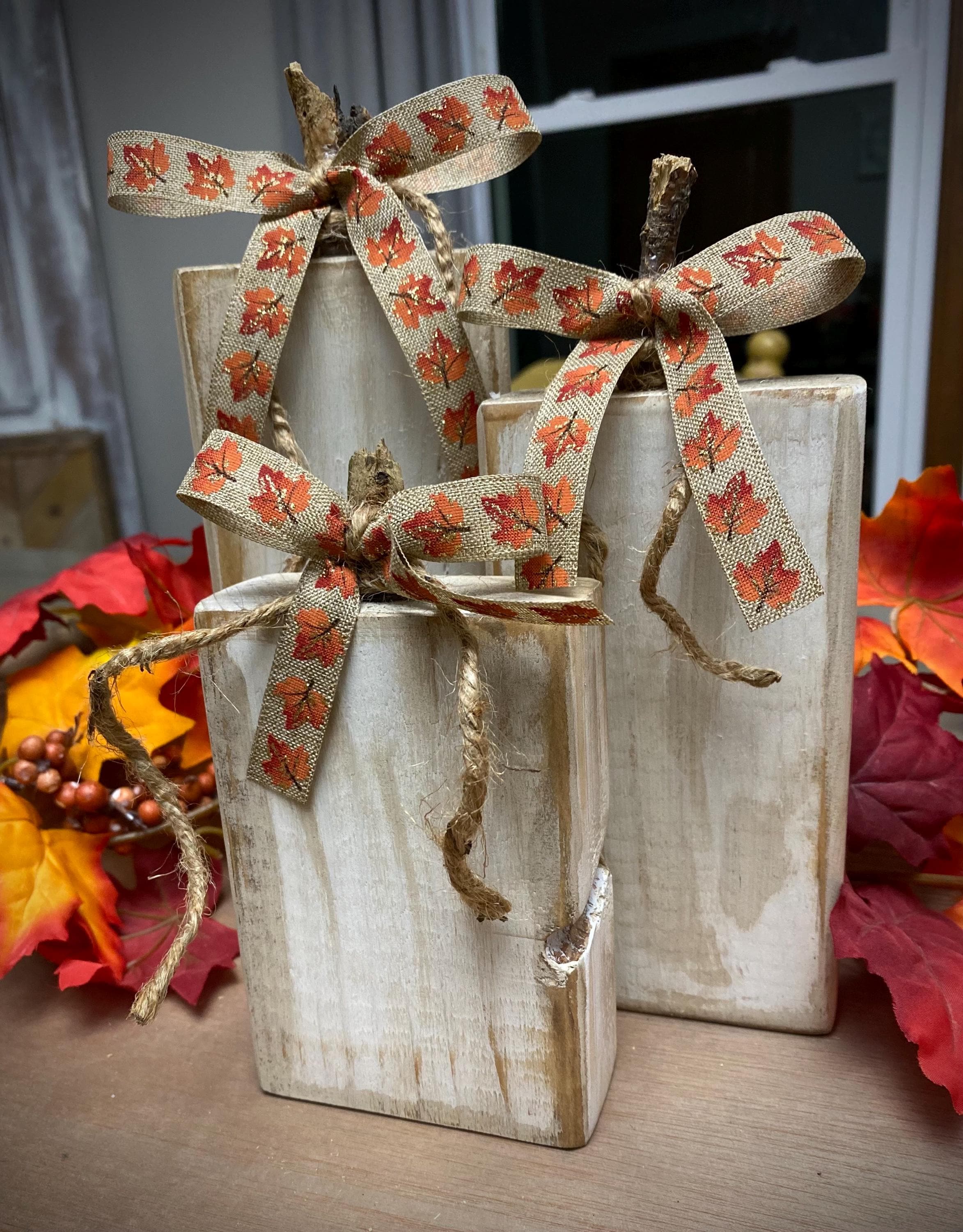 Wood Pumpkins, Wood Pumpkin Set, Fall Decor, Rustic Wood Pumpkins, 2x4 ...