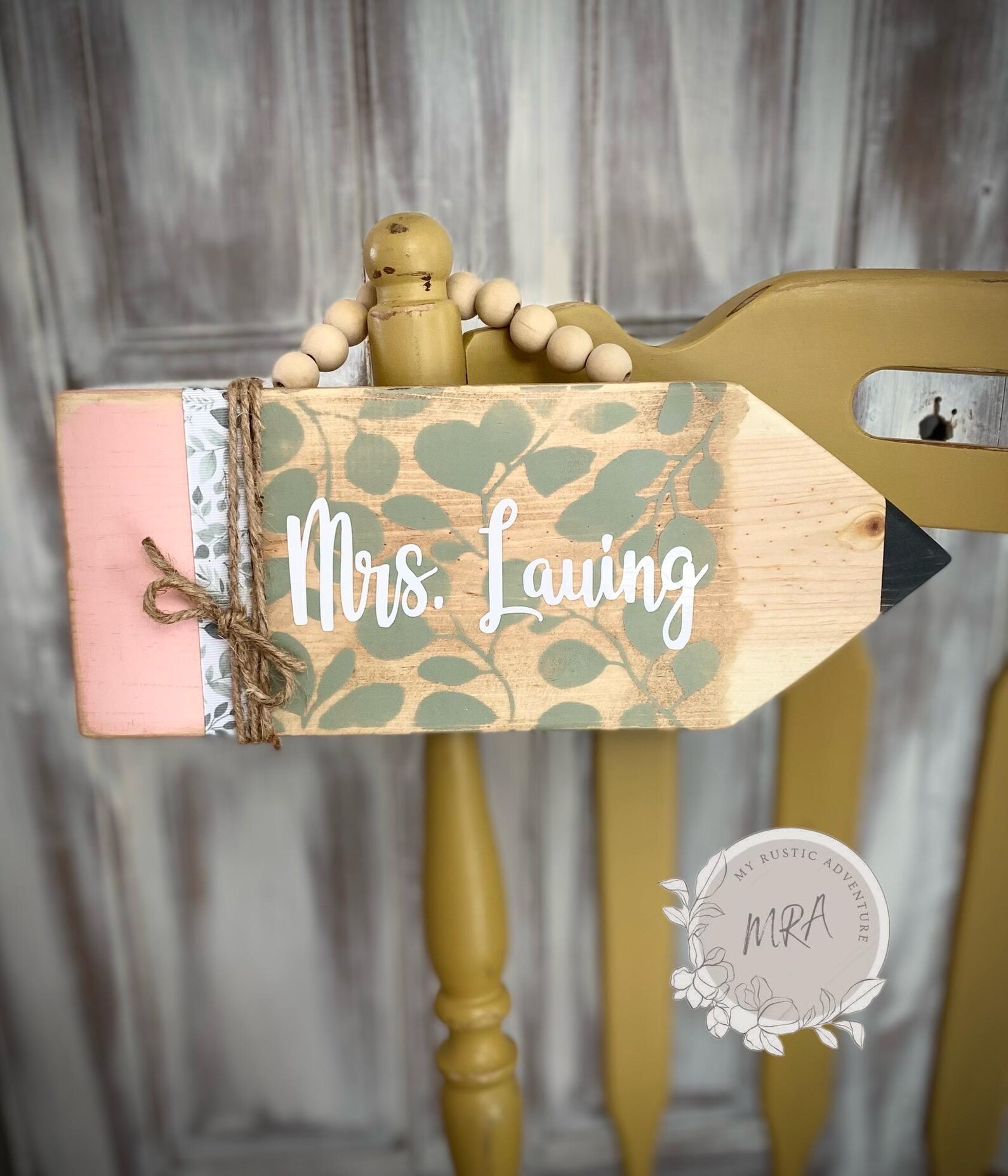 Pencil Teacher Sign, Personalized Teacher Gift, Classroom Decor ...