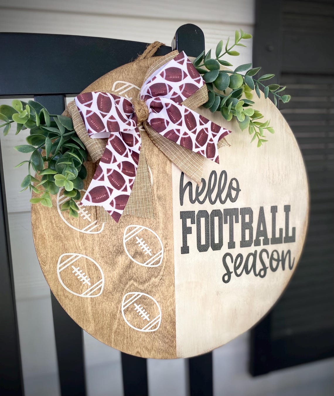 Football Door Hanger, Hello Football Door Decor, Football Sign, Door ...