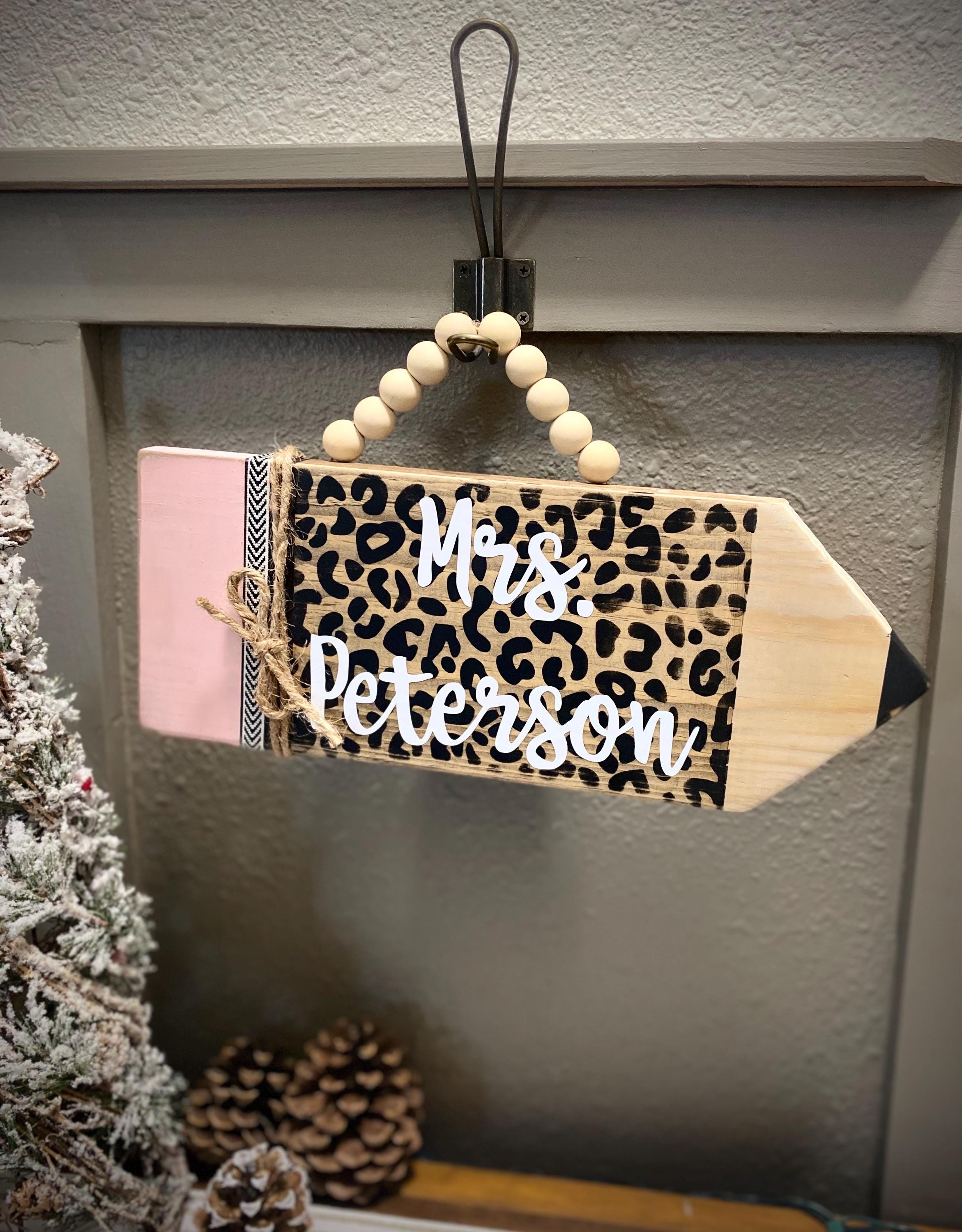 Pencil Teacher Sign, Personalized Teacher Gift, Classroom Decor ...