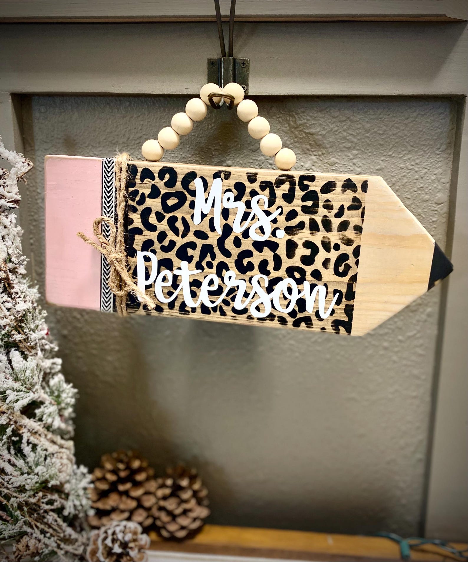 Pencil Teacher Sign, Personalized Teacher Gift, Classroom Decor ...