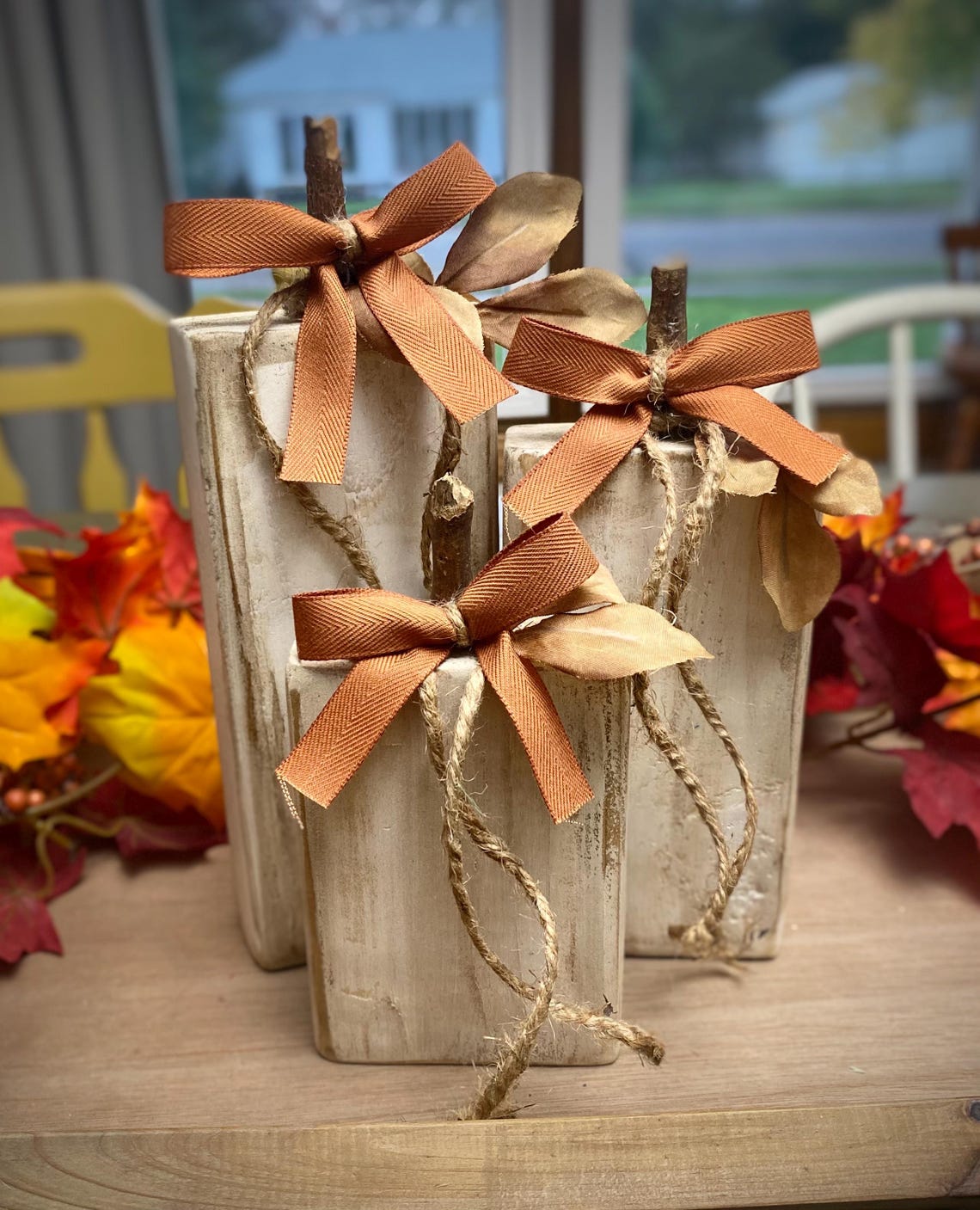 Wood Pumpkins, Wood Pumpkin Set, Fall Decor, Rustic Wood Pumpkins, 2x4 ...