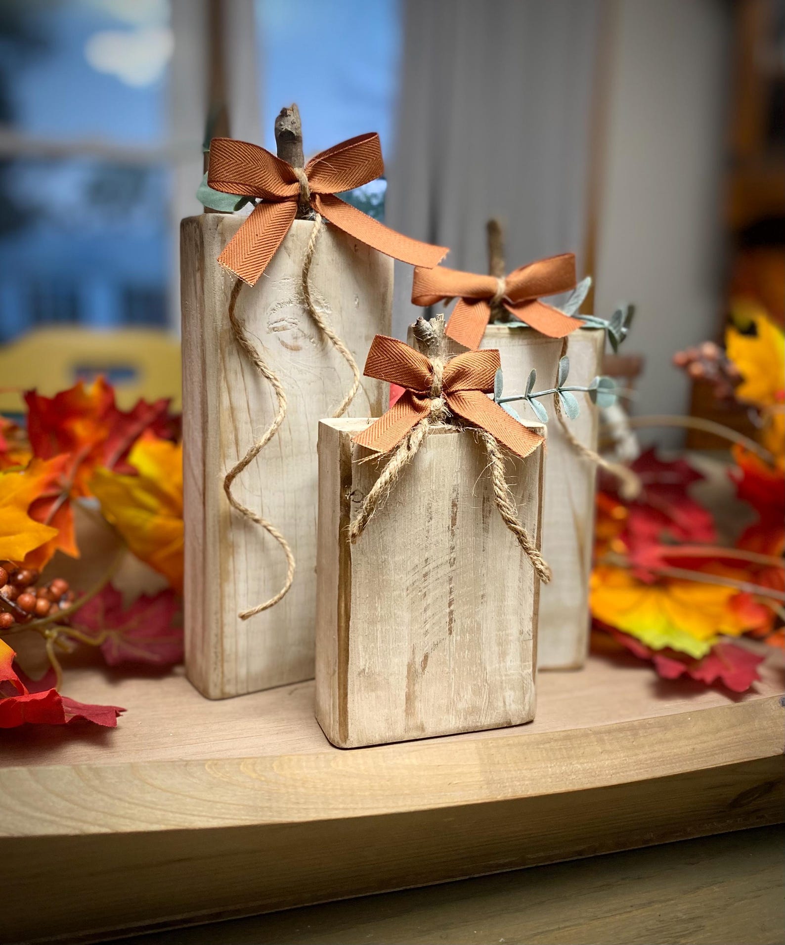 Wood Pumpkins, Wood Pumpkin Set, Fall Decor, Rustic Wood Pumpkins, 2x4 ...