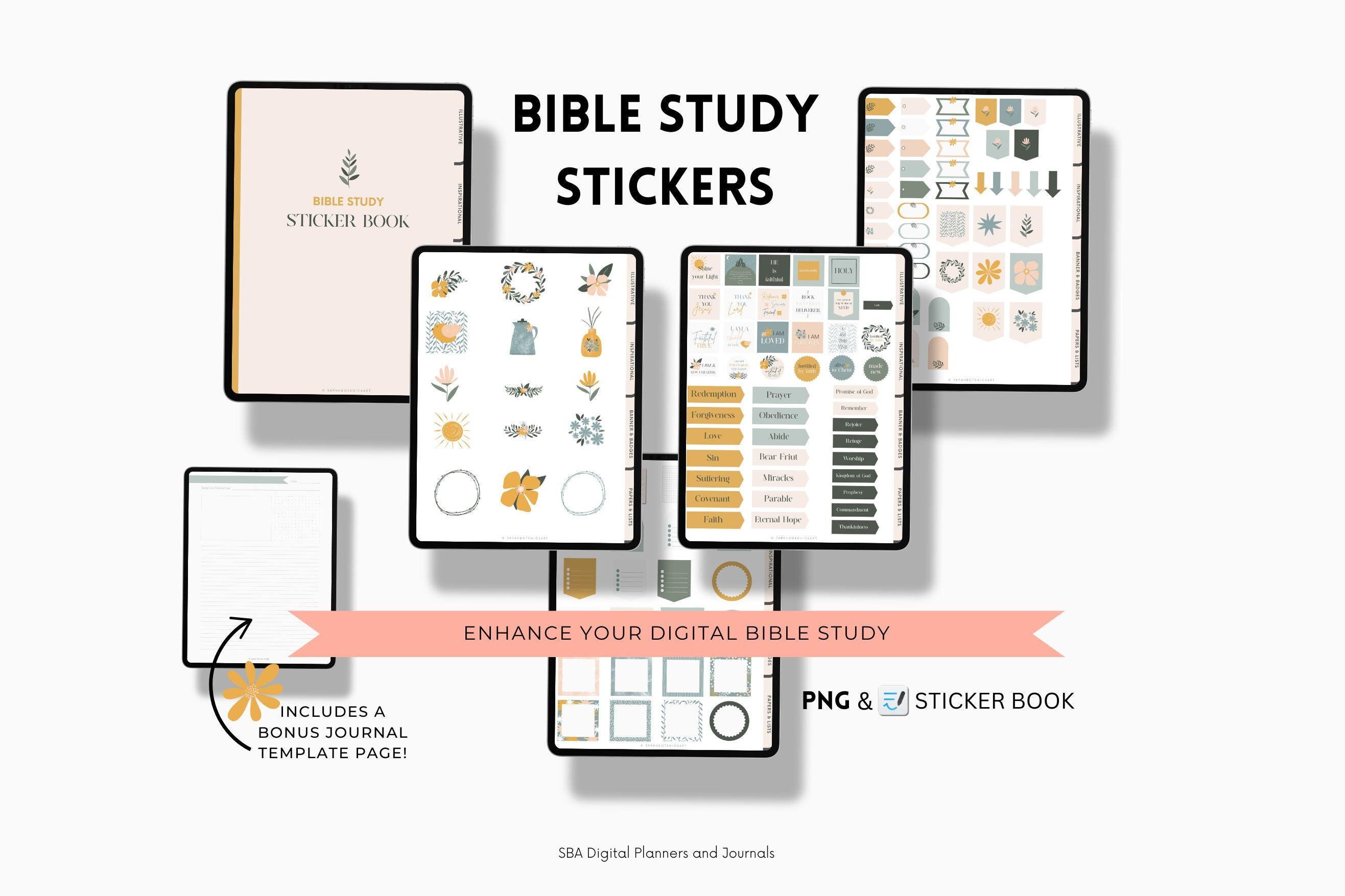Digital Stickers for Bible Study Goodnotes Stickers Christian Journal ...