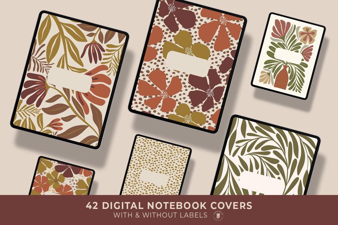42 Floral Goodnotes Notebook Covers Digital Notebook Cover Planner ...