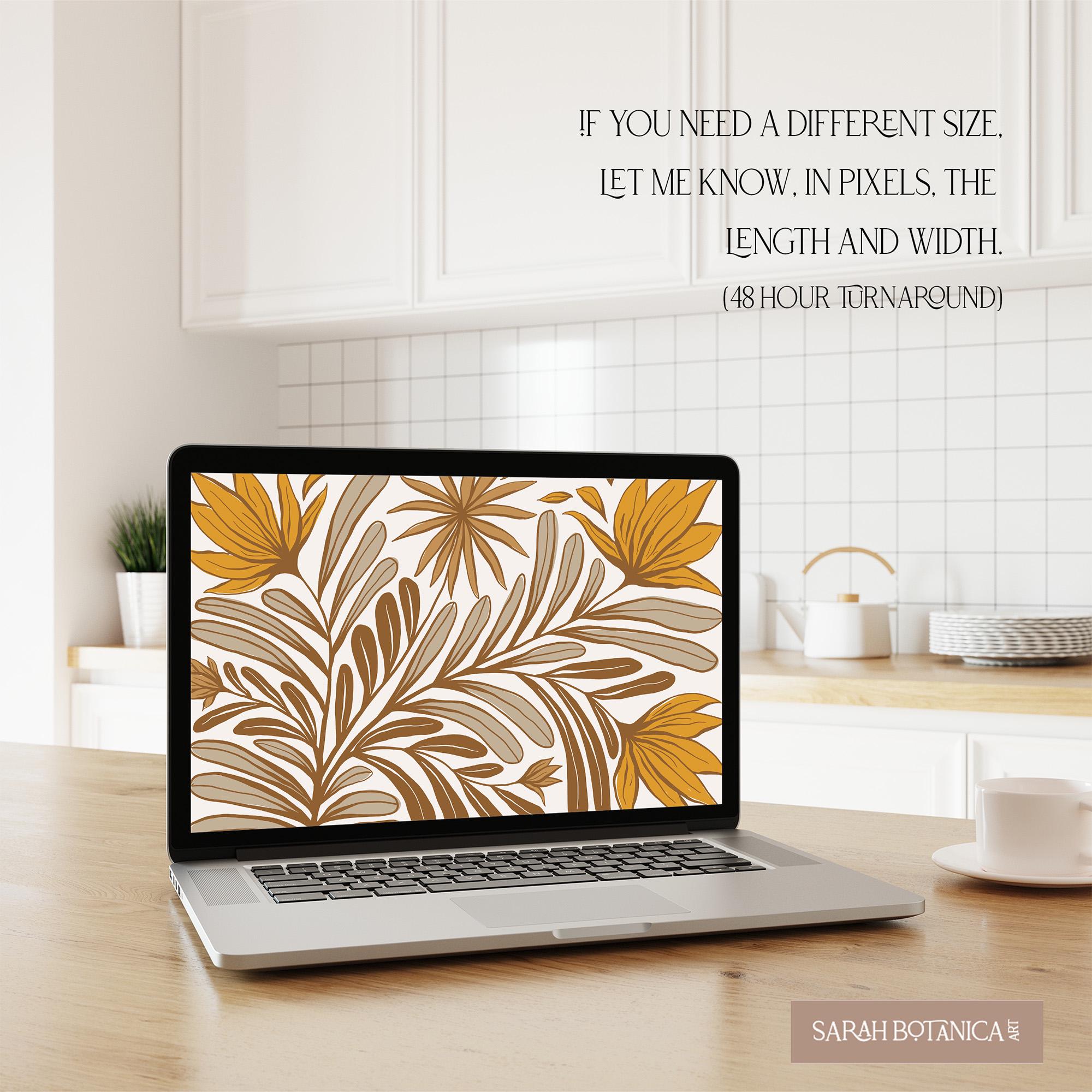 Boho Floral Computer Background Fall Florals Desktop PC Mac Wallpaper ...
