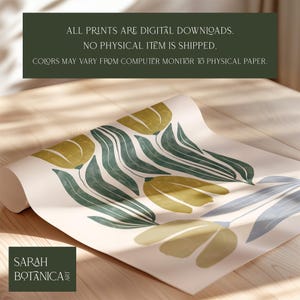 Bible Verse Floral Print Boho Abstract Flowers Wall Art Blue and Beige ...