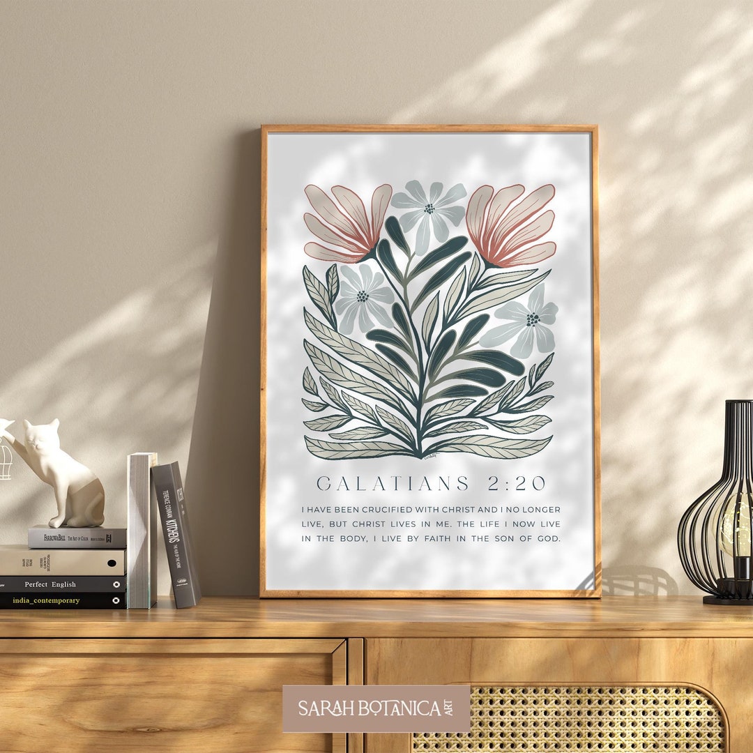 Floral Bible Verse Floral Print Boho Abstract Flowers Wall Art Flowers ...