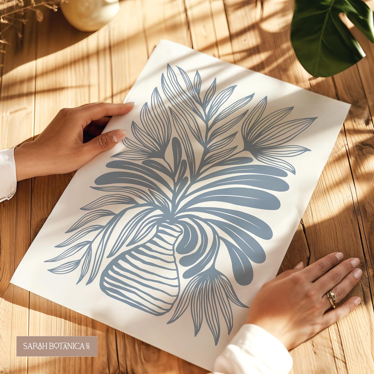 Flower Art Print Modern Fine Line Abstract Flower Illustration Dusty ...