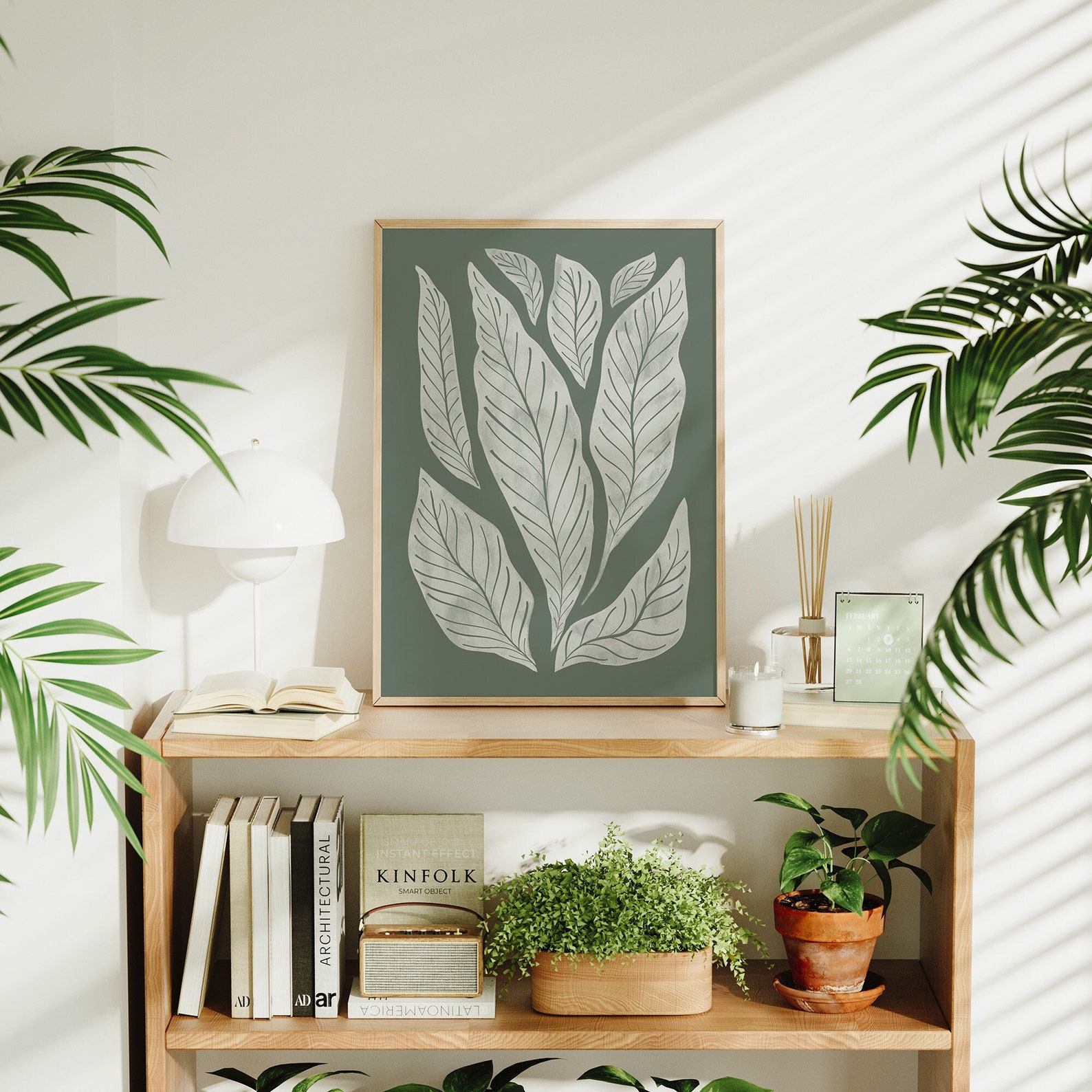 Botanical Leaves Wall Art Printable Boho Leaf Art Neutral Home Decor ...