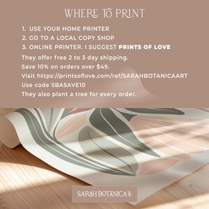 Bible Verse Floral Print Boho Abstract Flowers Wall Art Blue and Beige ...