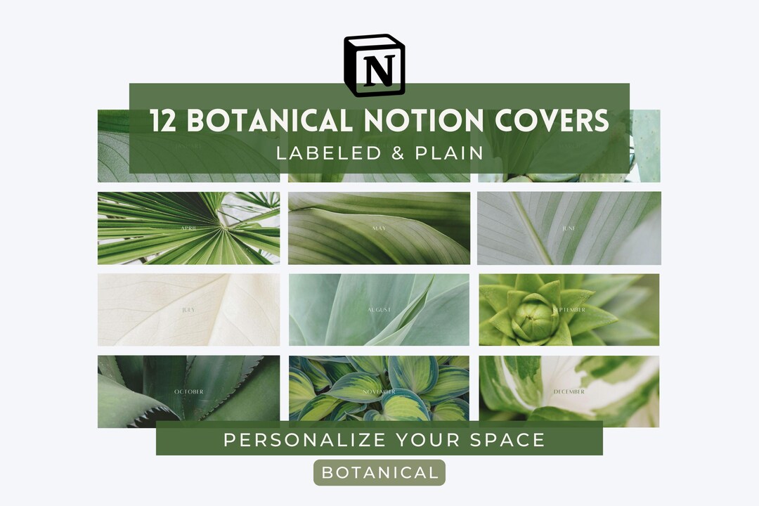 Botanical Notion Covers - Aesthetic Dashboard - Custom Notion Cover ...